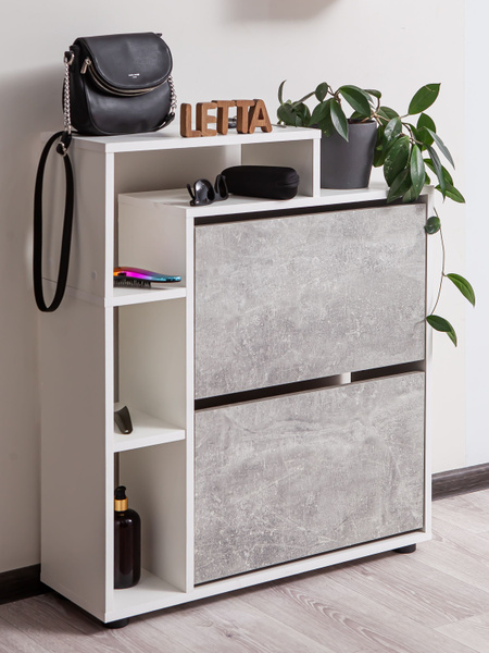 Обувница Letta Ultra Plus вертикальная 2 секции, ЛДСП, 75x25x86 см ...