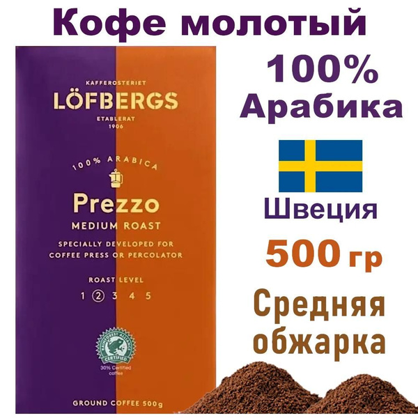 Кофе молотый LOFBERGS PREZZO 500г - купить с доставкой по выгодным ...