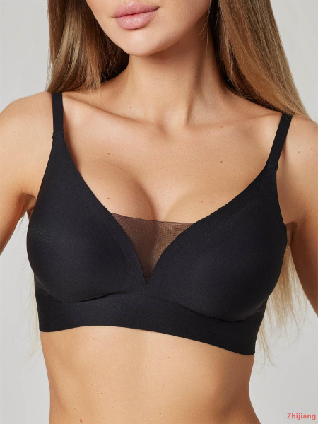 Бюстгальтер Женский Uniqlo без косточек, размер 85A, 85B черный Нейлон, Эластан Китай В сеточку ...