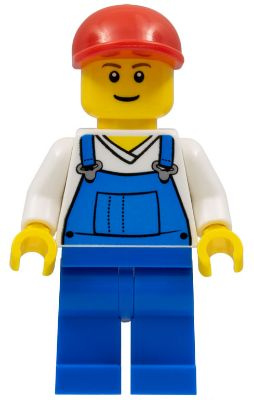 Минифигурка Lego Overalls Blue over V-Neck Shirt, Blue Legs, Red Short ...