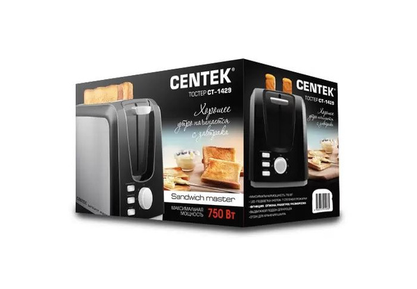 Электронные Кухонные весы Centek Тостер Centek СТ-1429 Black/Silver ...