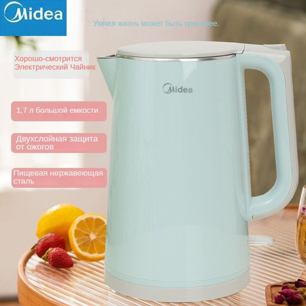 Купить электрический чайник Midea электрический чайник 1,7 л, Металл ...