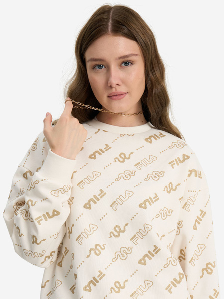 Свитшот Женский Fila белый Без застежки Хлопок, Полиэстер, размер 50, 52 Бангладеш купить c ...