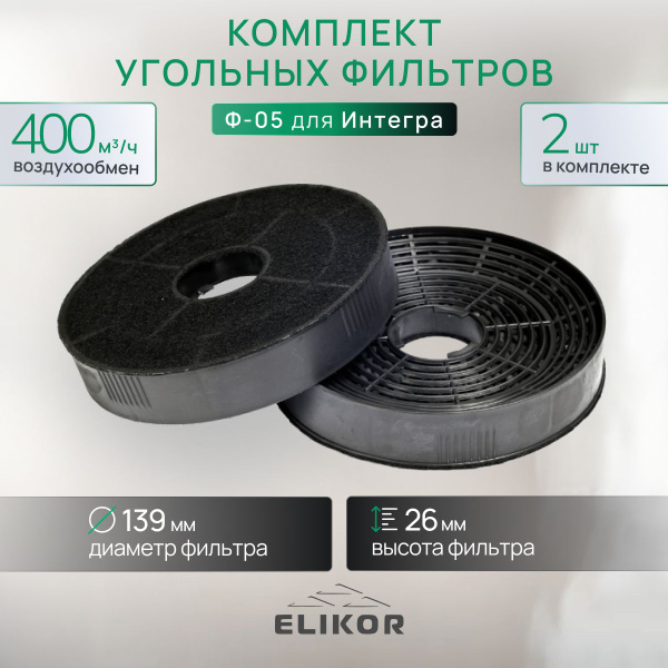 Комплект угольных фильтров Elikor Ф-05 кассетный, 2шт купить на OZON по ...