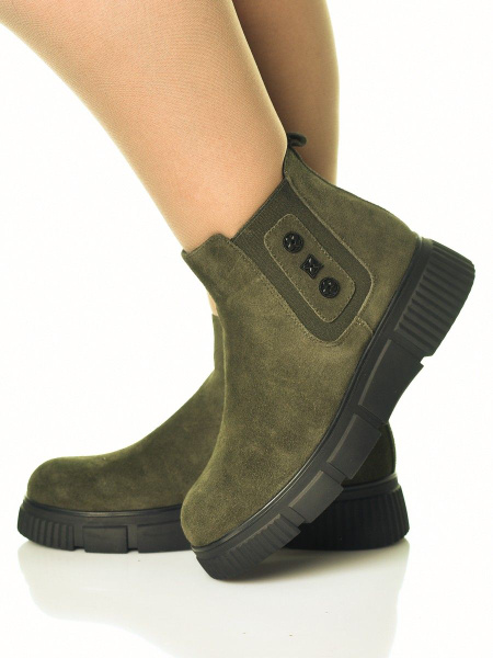 Ботинки Женский Ascalini зеленый, размер 41 Зима 7 Стандартный низкий (до 4 см) Россия купить c ...