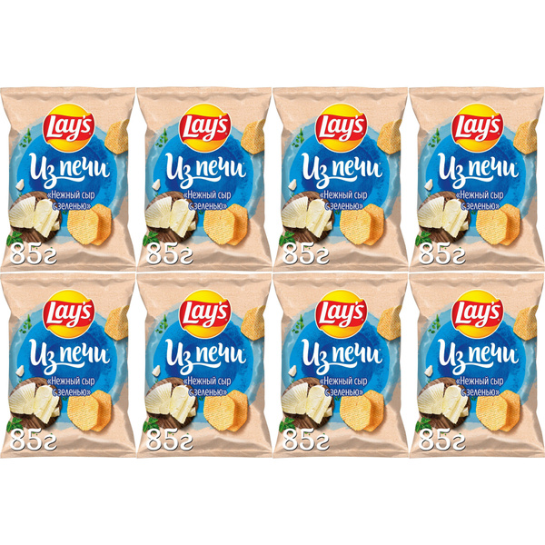 Чипсы картофельные Lay's Из печи Нежный сыр с зеленью 85 г, набор: 8 штук купить на OZON по ...