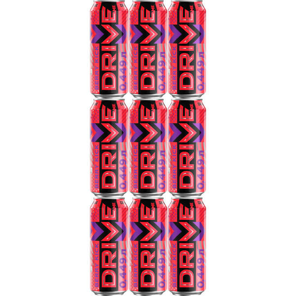 Энергетический напиток Drive Me Berry Kick Ягоды газированный 449 мл ...