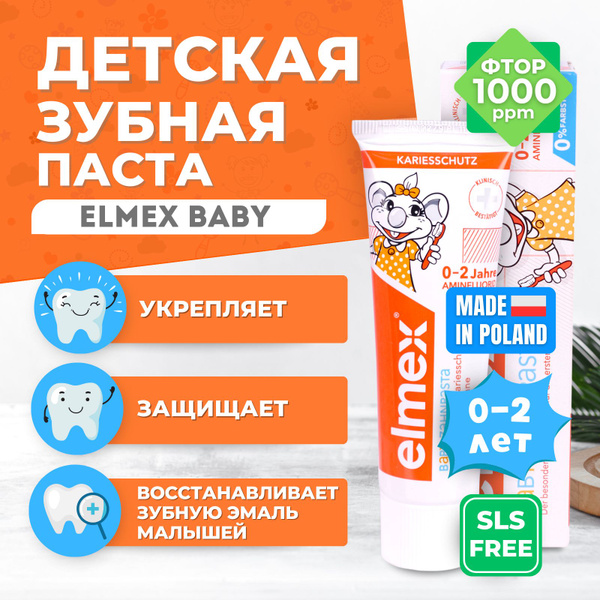 Детская зубная паста Colgate Elmex Baby от 0 до 2 лет 50 мл - купить с ...