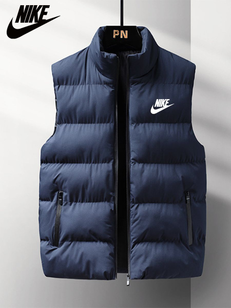 Жилет Мужской Nike синий Искусственный пух, размер 64, 62 Карманы ...