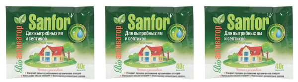 Sanfor Средство для септиков и выгребных ям, 40 гр, 3 шт - купить с доставкой по выгодным ценам ...