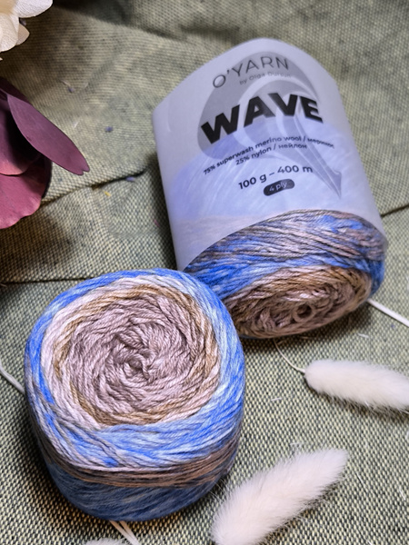 Пряжа носочная WAVE O'YARN 100г.(2*50г) арт.1105 состав: 75 % шерсть ...