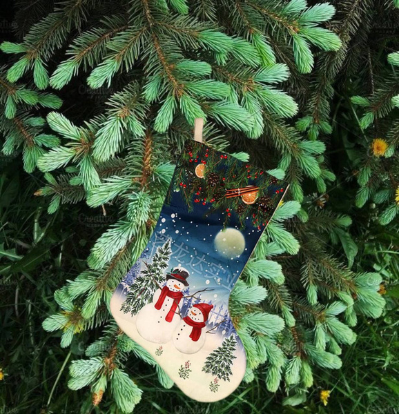 Новогодний носок для подарков и украшения интерьера 47 см - купить по ...