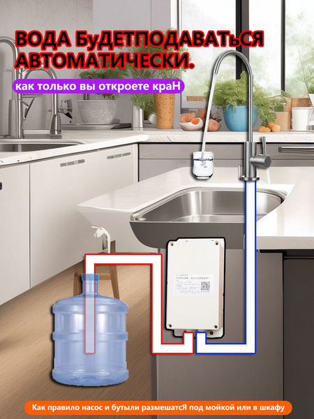 Электрическая помпа для воды 19 литров с быстрой установкой и защитой ...