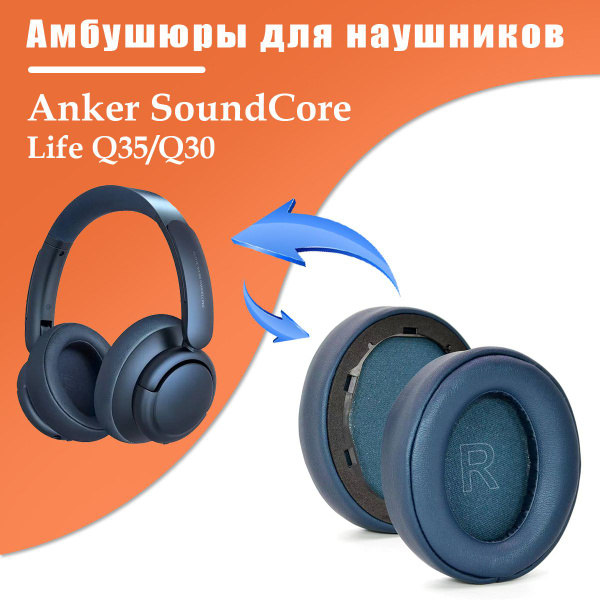 Амбушюры для наушников Anker Soundcore Life Q35/Q30 BT(синий) - купить с доставкой по выгодным ...