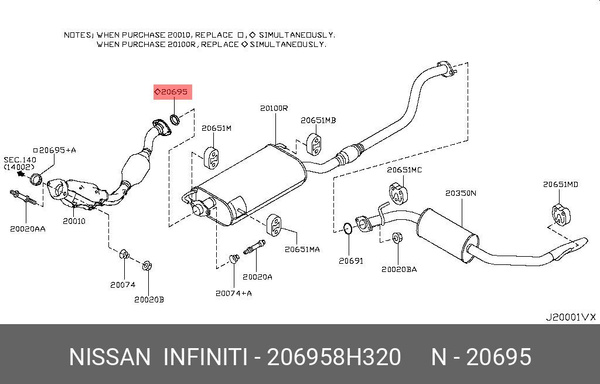 Прокл.выхл.сист.NISSAN JUKE (F15) - Nissan арт. 206958H320 - купить по ...
