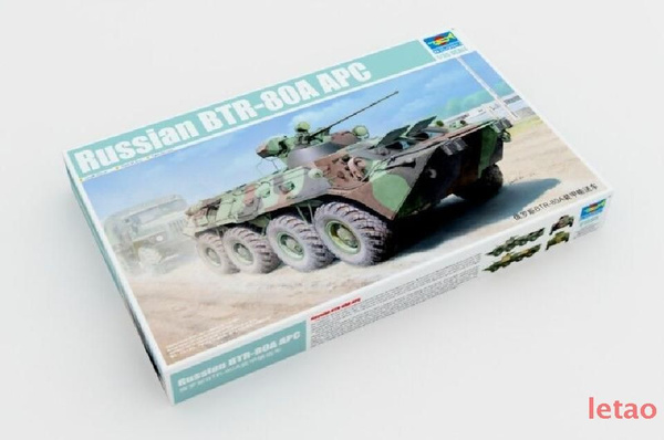 Трубчатая модель 01595 1/35 Russian BTR-80A APC model kit trumpeter ...