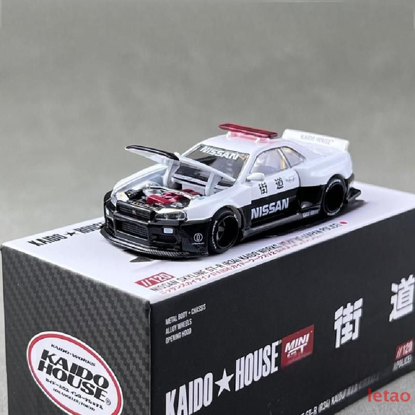 Машинка KAIDO HOUSE Mini Gt 1/64 KHMG120 Nissan Skyline GTR R34 Kaido Works V2 AERO Japan Police ...