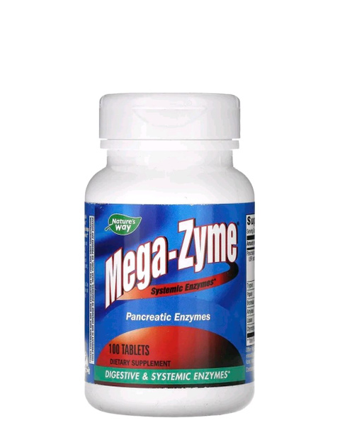 Nature's Way, Mega-Zyme, ферменты для поджелудочной железы и системные ...