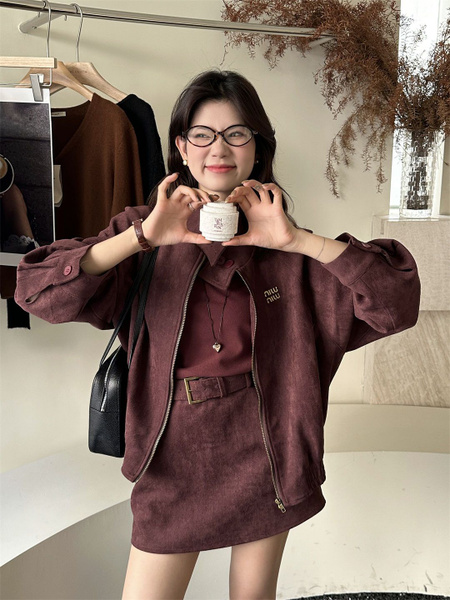 Комплект верхней одежды Женский Miu Miu Вышивка Шнуровка пиджачный На любой сезон размер 44