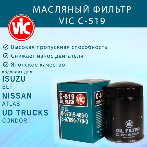 Фильтр масляный Vic 13092 - купить по выгодным ценам в интернет-магазине OZON (755803938)