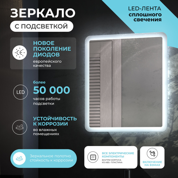 Зеркало для ванной OLEVARO "Kelly", 60 см х 40 см купить c доставкой на OZON по низкой цене ...