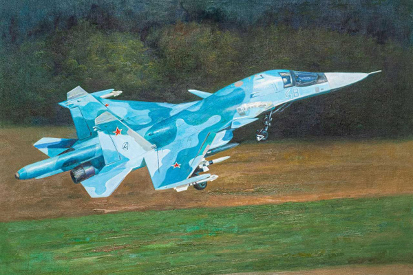 Картина маслом "Су-34. Защитник небес", Камский Савелий купить c ...