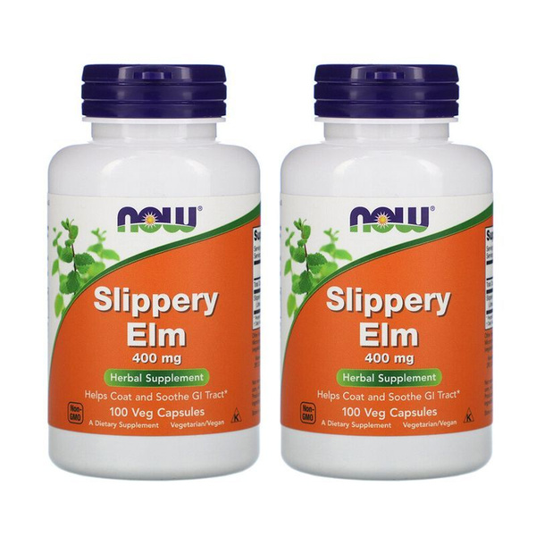 2 бутылки Now Slippery Elm 400 мг 100 капсул купить на OZON по низкой ...