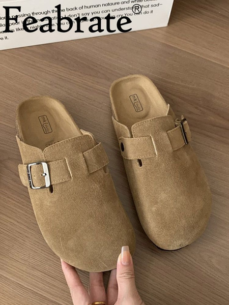 Мюли Женский Feabrate Замша, размер 37 Закрытый нос, Водоотталкивающая пропитка Без каблука ...