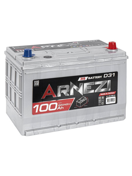 Аккумулятор ARNEZI JIS SMF 100 А/ч обратный R+ 306x176x225 D31 EN 820 А купить на OZON по низкой ...