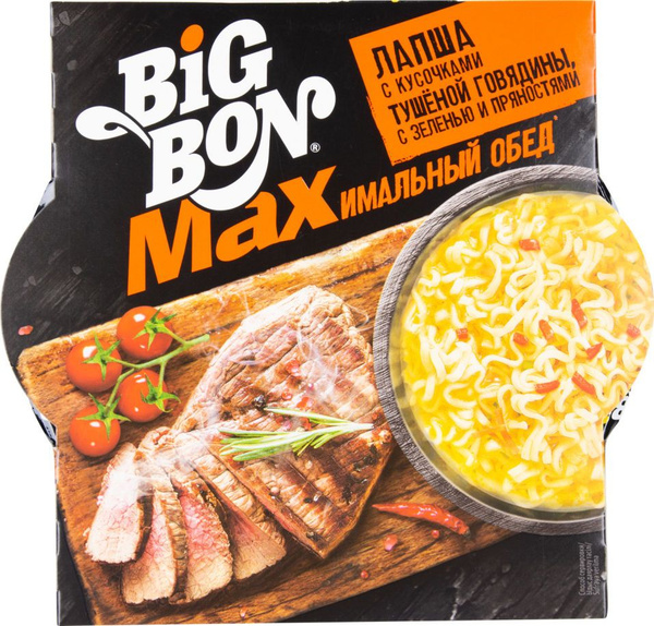 BIGBON Лапша с тушеной говядиной, зеленью и пряностями, 110 г купить на OZON по низкой цене ...