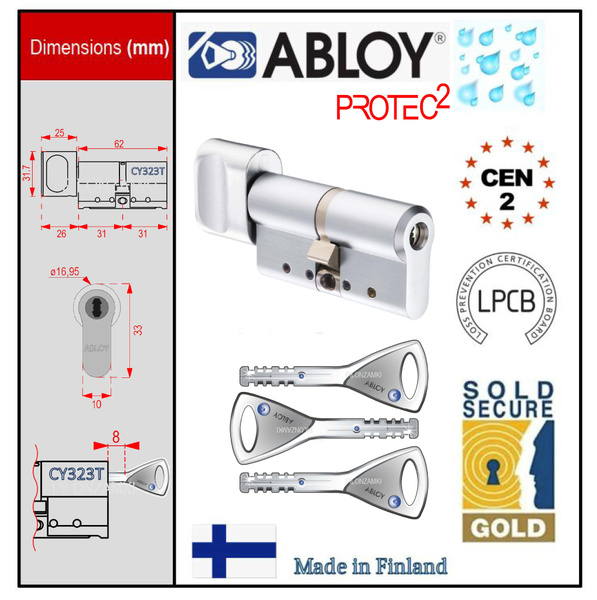 Цилиндр ABLOY CY323T PROTEC2 купить на OZON по низкой цене (1415771308)