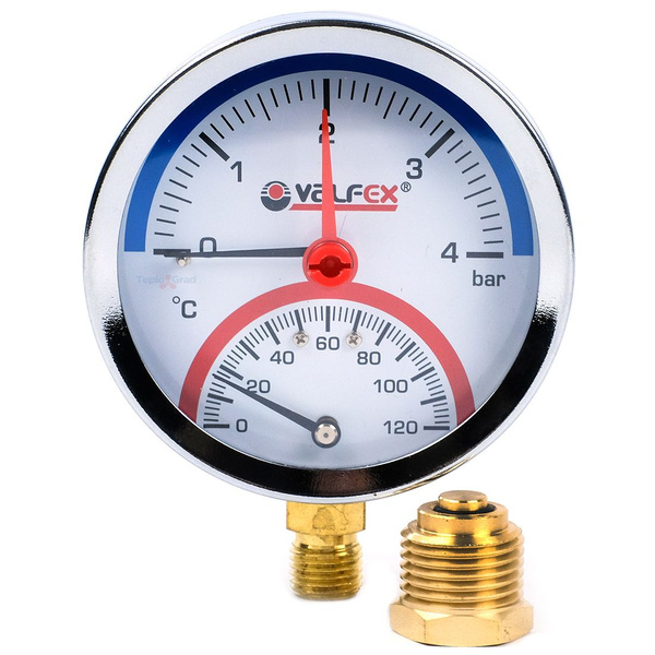 Термоманометр радиальный Valfex 80 мм, 0-4 бар, 1/2 купить на OZON по низкой цене (1799527565)