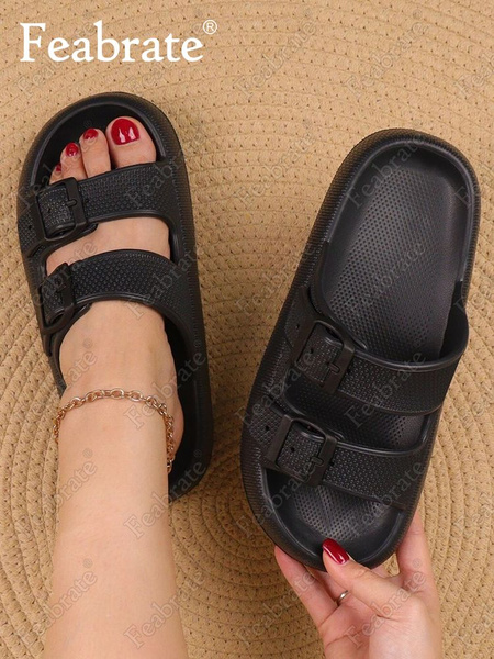 Шлепанцы Женский Feabrate, размер 38 EVA Круглый нос, Толстая подошва Без застёжки На любой ...