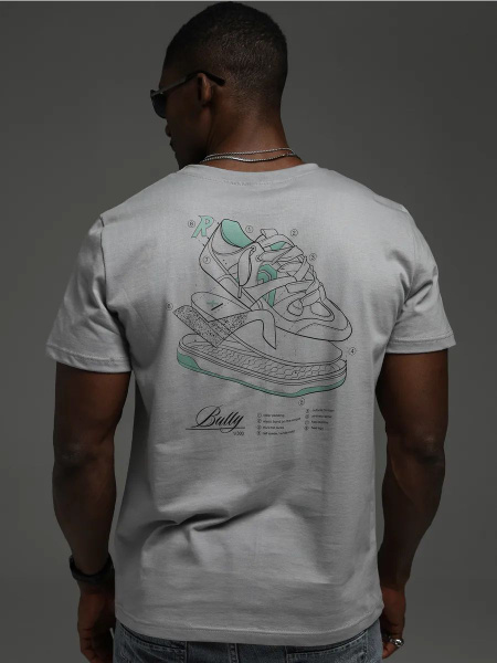 Футболка Мужской Sofia trikotaz серый, черный Средний, размер 50 Хлопок Другое свободный ...