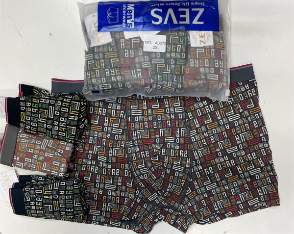 Комплект трусов Мужской ZEVS боксеры, шорты Хлопок, Спандекс черный, синий, размер 52, 54 ...