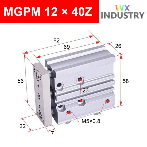 Пневмоцилиндр MGPM 12X40Z,ход поршня 40 мм купить на OZON по низкой ...