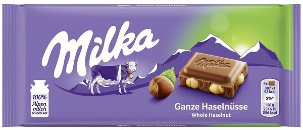 Шоколад MILKA молочный с цельным орехом Whole Hazelnuts 100г купить на ...