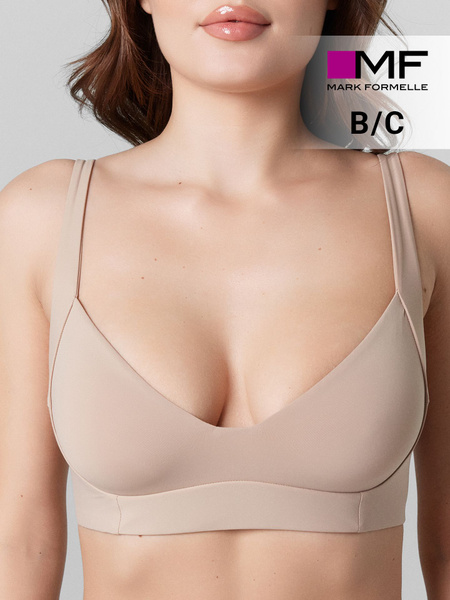 Бюстгальтер Женский Mark Formelle без косточек, размер 75C бежевый Трикотаж Повседневный ...