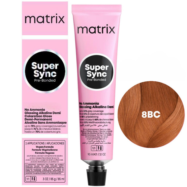 Краска для волос Matrix Super Sync Pre-Bonded 8BC светлый блондин ...