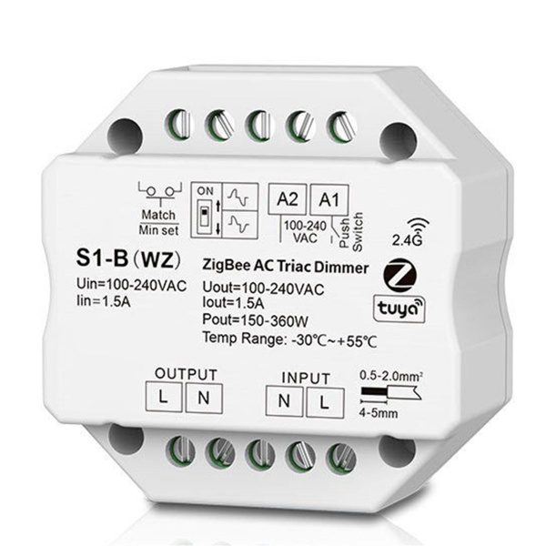 S1-B Tuya Zigbee RF AC Triac Dimmer LED контроллер Push Switch купить на OZON по низкой цене ...