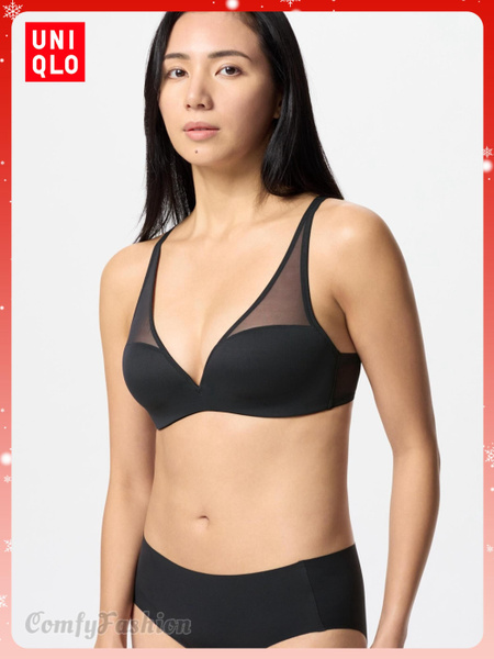 Бюстгальтер Женский Uniqlo, размер 85A, 85B черный Повседневный купить c доставкой на OZON по ...