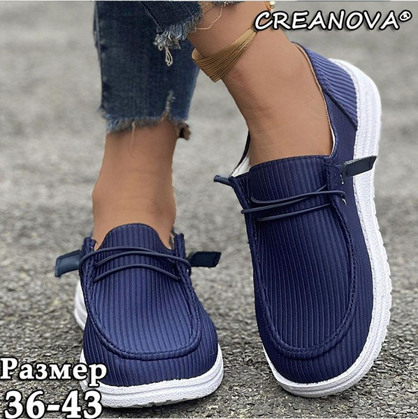 Лоферы Мужской, Женский CREANOVA синий, размер 38 Стандартный низкий (до 4 см) Лето Шнурки ...