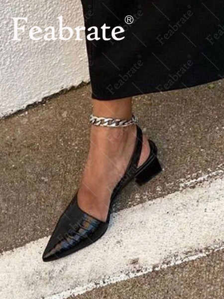 Босоножки Женский Feabrate Стандартный низкий (до 4 см), размер 39 Закрытый нос Лето Без ...