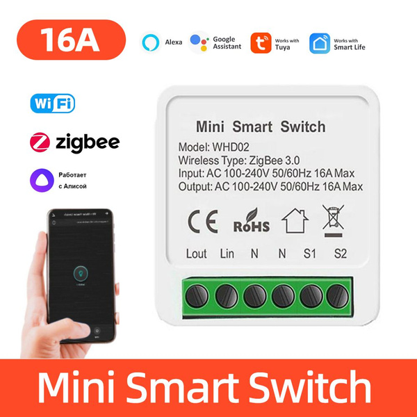 16A Tuya DIY Zigbee умный переключатель 2-стороннее управление световое реле умный дом работает ...