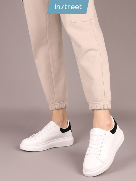 Кеды Женский Instreet Искусственная кожа, Текстиль, размер 36 5 На любой сезон Шнурки Без ...