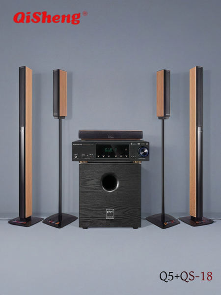 Qisheng Музыкальная комбинация домашнего кинотеатра 5.1, ресурс высокой четкости, система ktvСет ...