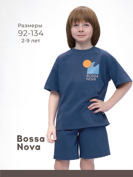 Комплект одежды Мальчики Bossa Nova Повседневный с шортами синий, размер 122 Супрем, Хлопок ...