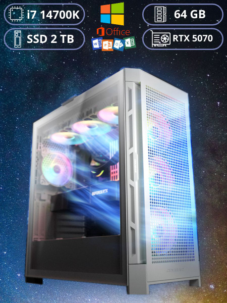 NVIDIA Системный блок Игровой компьютер Вuchok AIR Pro C2 (Intel Core i7-14700K, RAM 64 ГБ, SSD ...