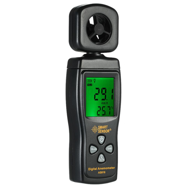 SMART SENSOR Mini Anemometer LCD Цифровой измеритель скорости ветра Air ...