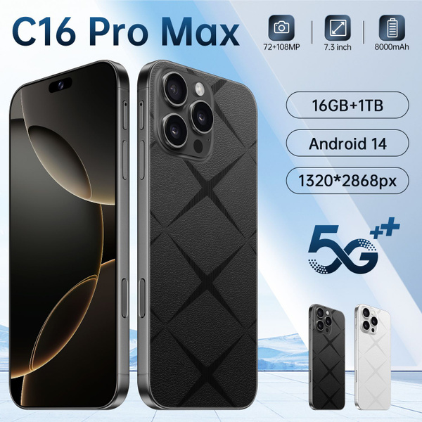 Смартфон Xiaomi C16 Pro Max 1 ТБ 16 ГБ Черный IPS 2 SIM купить c ...